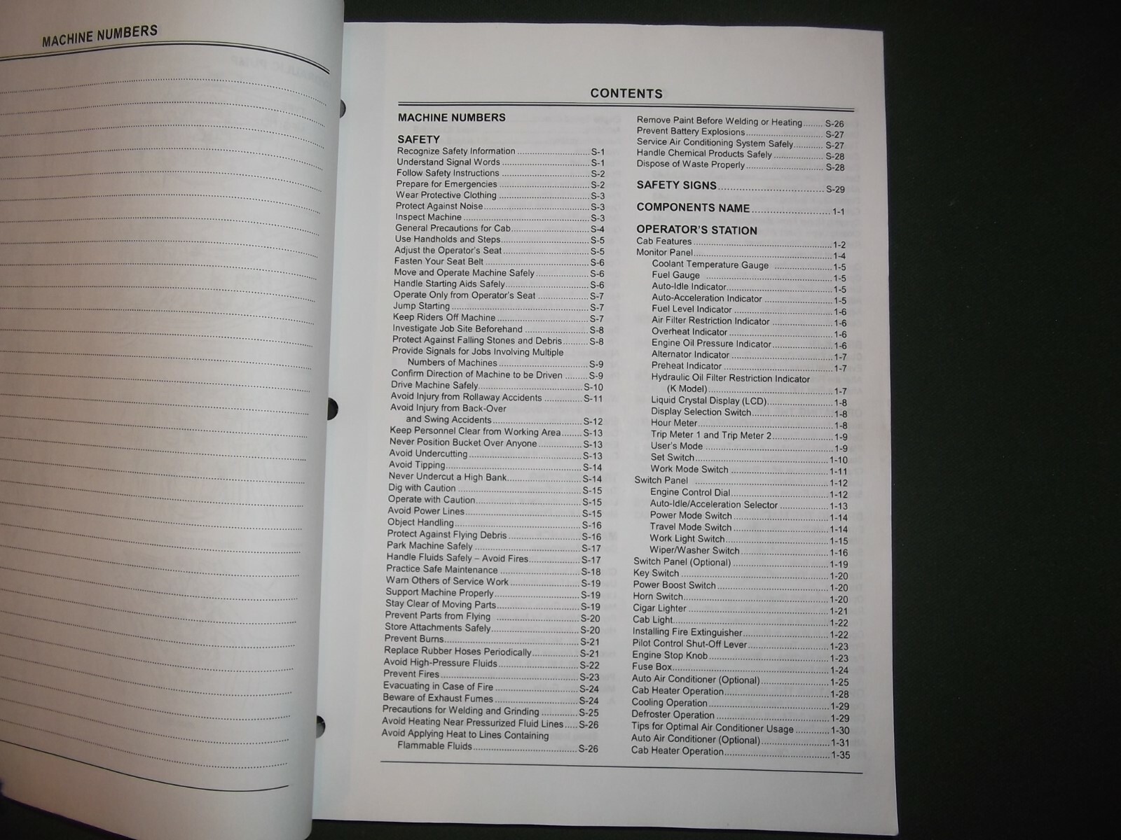 HITACHI ZAXIS 110 120 130 100 210 EXCAVATOR OPERATION & MAINTENANCE ...