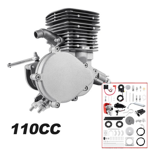 110cc 2-Stroke Bicycle Motor Kit Motorized Bike Petrol Gas Engine Full ...
