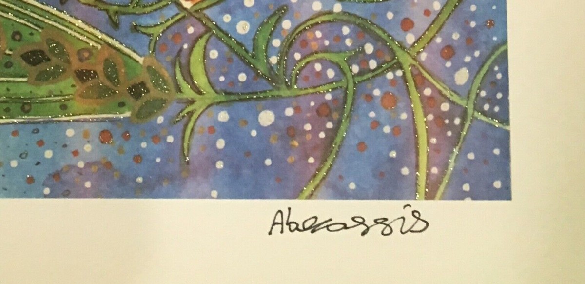 Raphael Abecassis Hand Signed Serigraph Chai Decopage