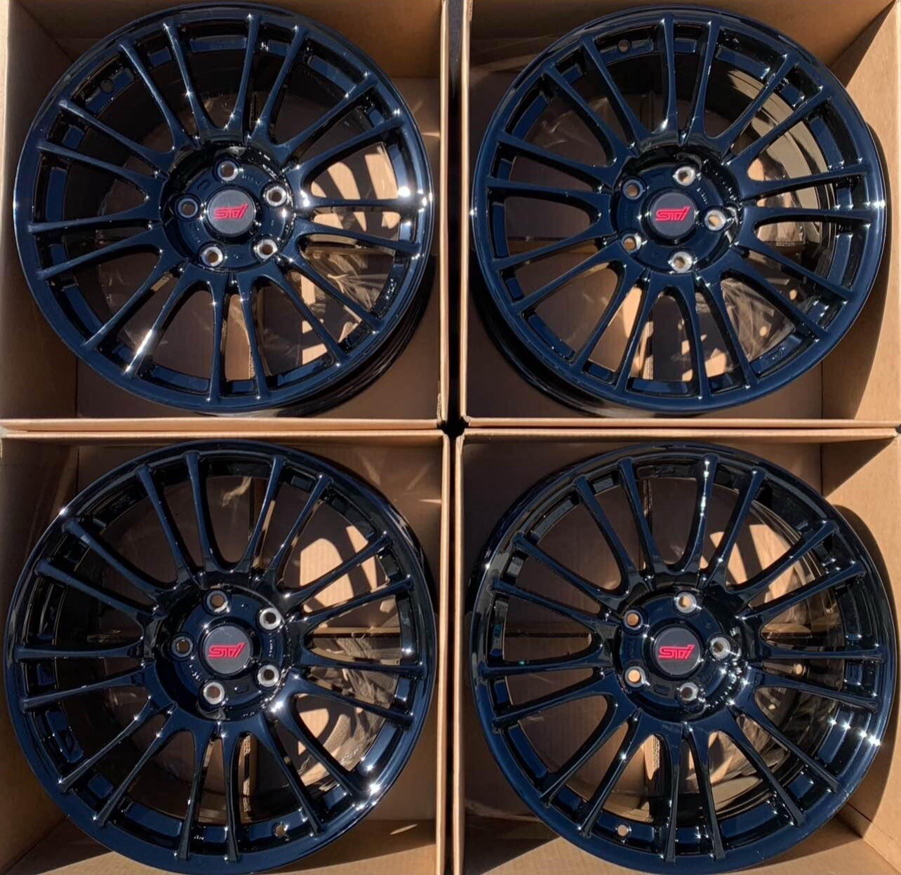 18” OEM Subaru Impreza WRX STI FORGED BBS Black Wheels Rims Factory ...