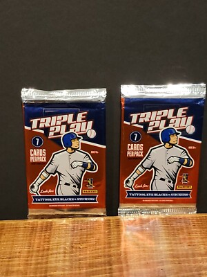 Triple Play Cards 7 Cards Per Pack Tattoos, Eye Black, Stickers Panini ...