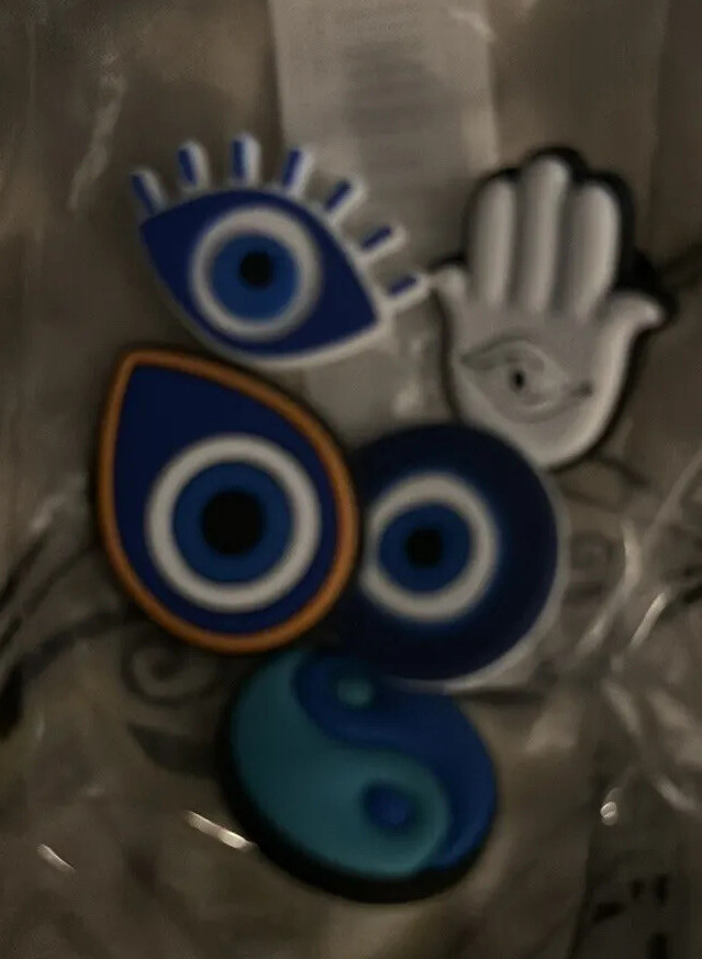 5 croc charms rare 🧿 evil eye 🪬 hamsa protection persian blessed ...