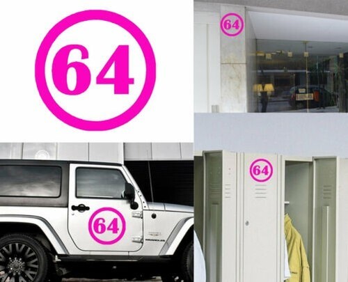 Number 64 Sticker Vinyle Cut, Autocollant Vinilonumero 64 v1b | eBay