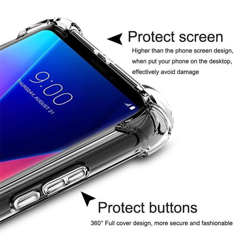 For LG G6 G7 Q6 V60 V30 V40 ThinQ v50Clear Shockproof 360° Bumper TPU ...