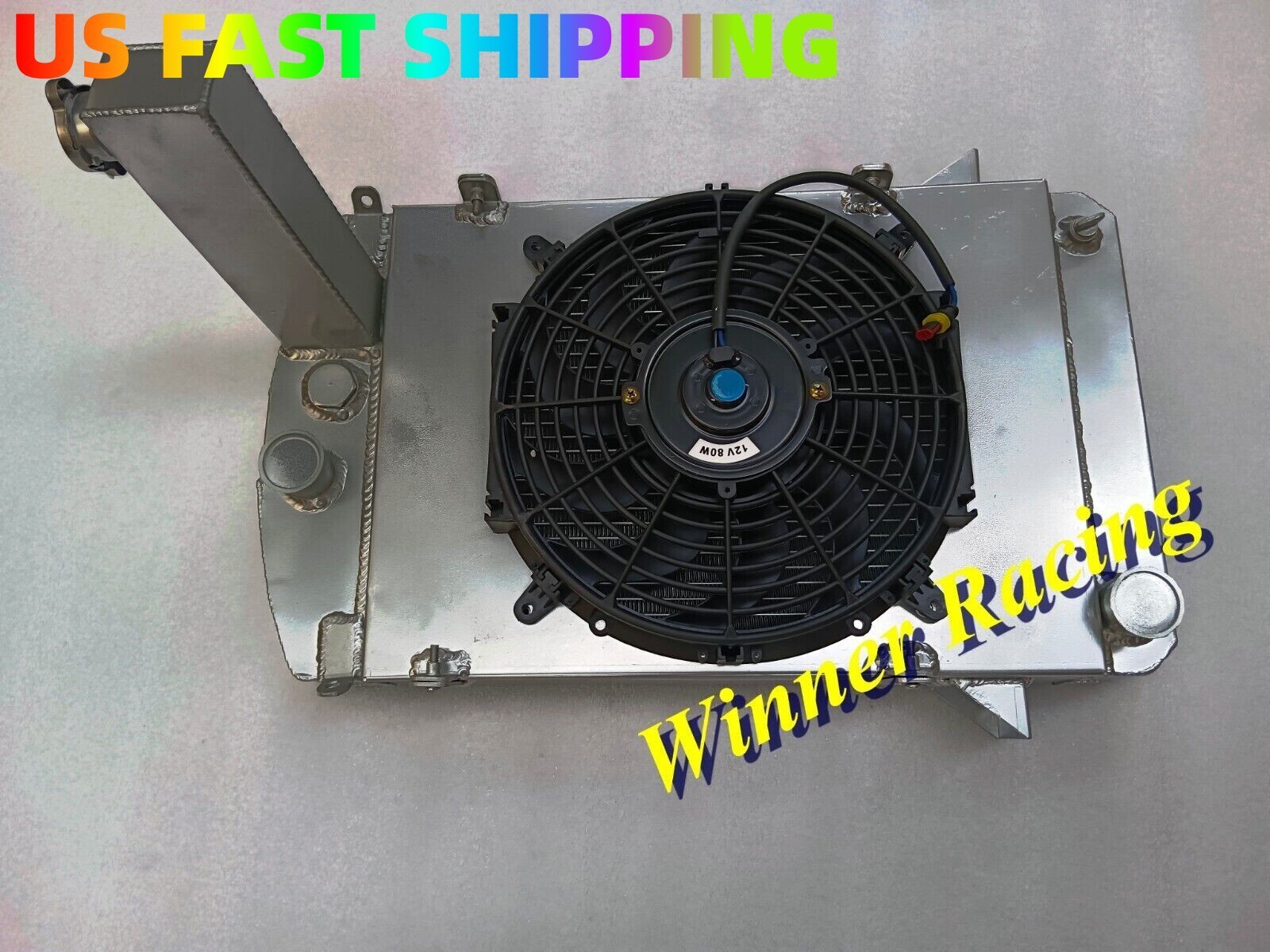 ALUMINUM RADIATOR & 12" FAN FOR TRIUMPH TR2/TR3/TR3A/TR3B MT 1953-1957 ...