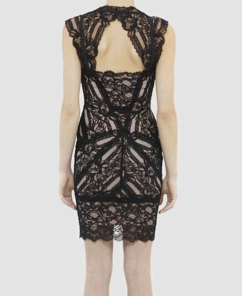 Black Lace Dress Sleeveless Open Back