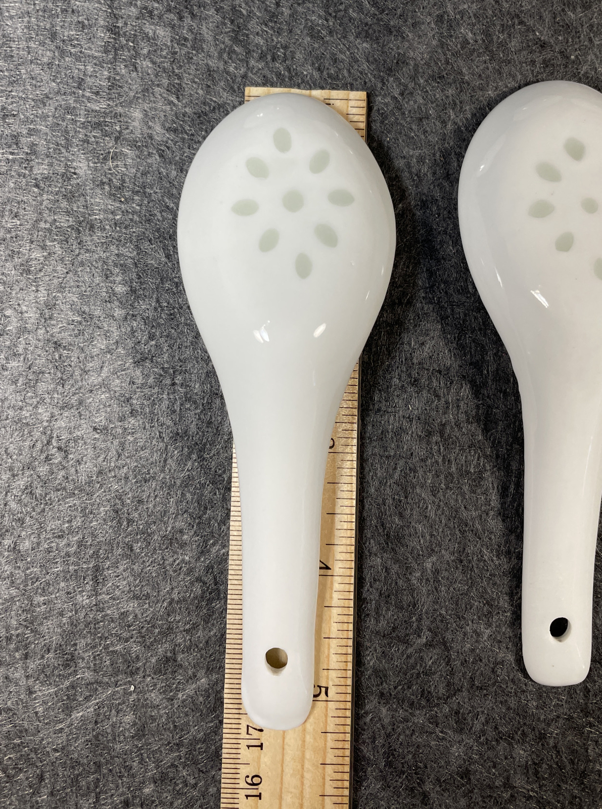 Six Porcelain Rice Eyes Chinese Miso Spoons White and Indigo Blue ...