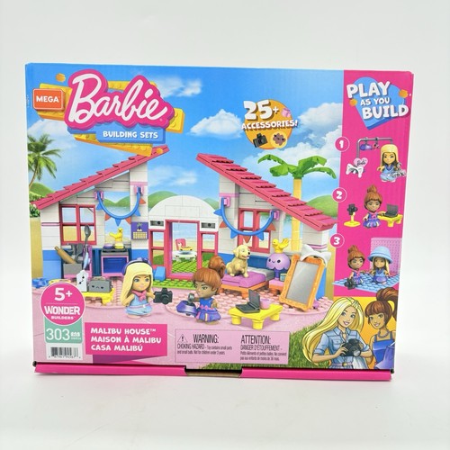 Barbie Building Sets Malibu House Mega Construx 303 Piece Wonder ...