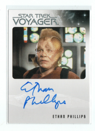Star Trek Voyager Heroes & Villains Auto Autograph Ethan Phillips as ...