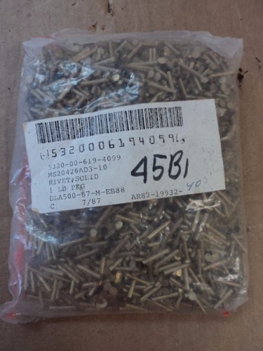 ONE POUND ALUMINUM ALLOY SOLID RIVET MS20426AD3-10 NEW SURPLUS | eBay