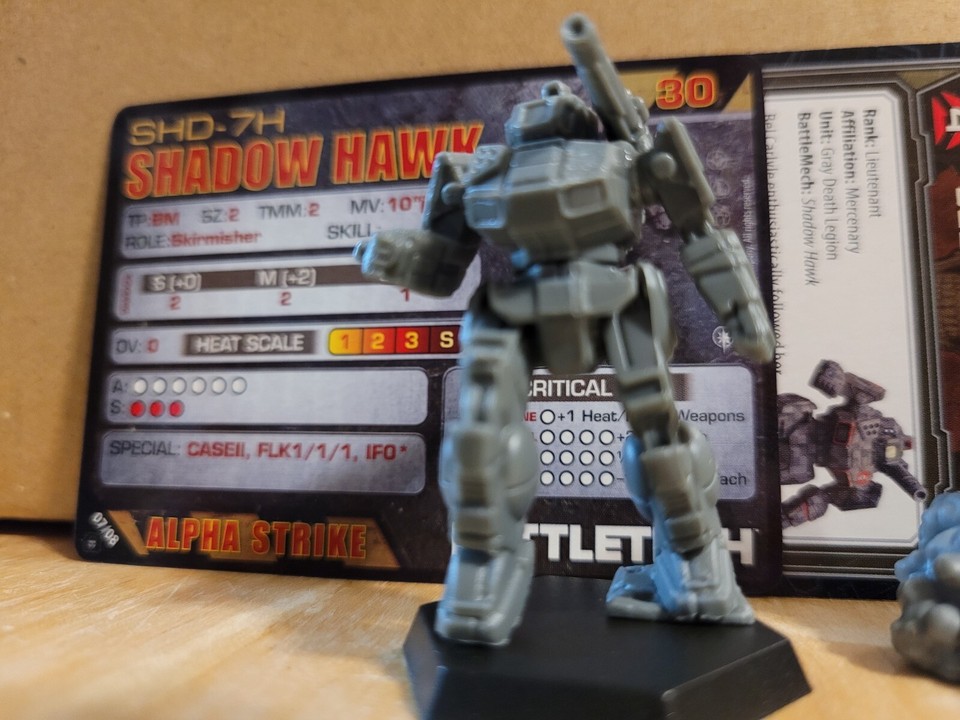 Battletech Shadow Hawk Jump Jets Gray Death Legion Lance Pilot, Mech ...