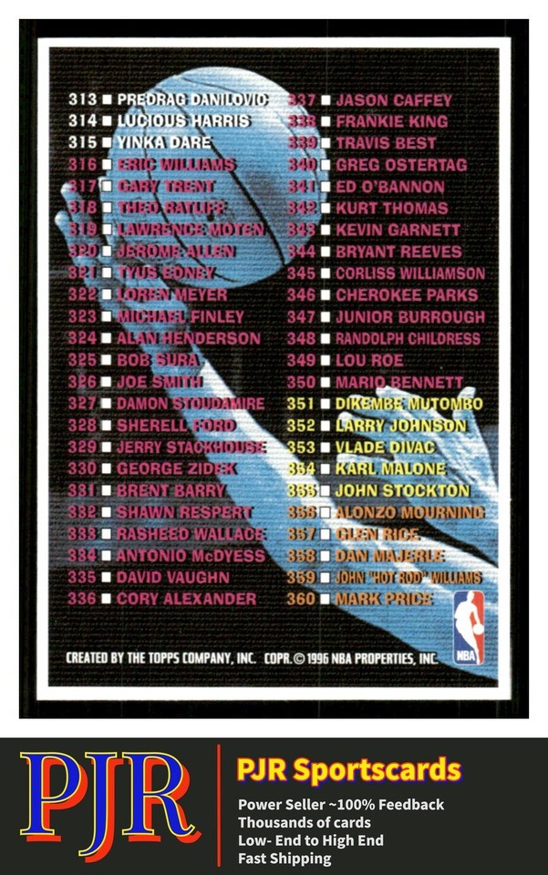1995-96 Stadium Club #NNO Series 2 Checklist: 271-360 Checklists | eBay