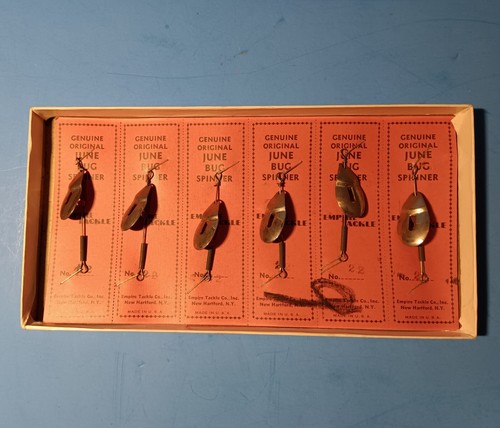 Vintage lot of 6 June Bug Spinner fish Lures in original box | eBay