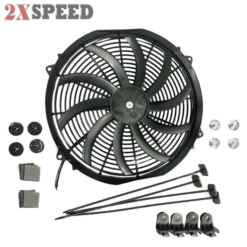 16" EMUSA Slim Electric Radiator Fan Pusher Puller 120w High Power ...