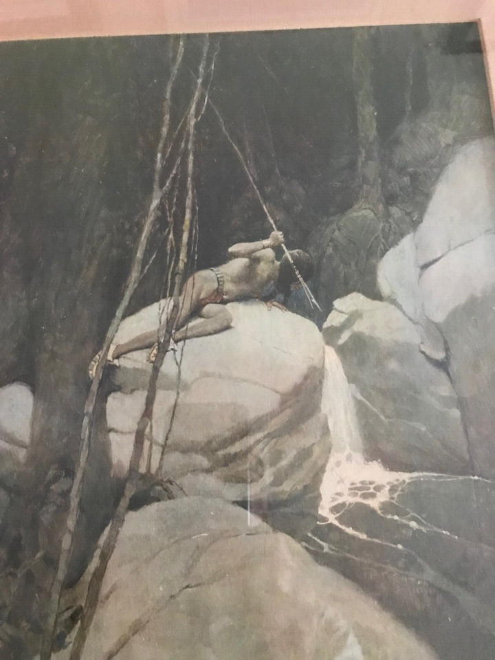 N C WYETH-SPEARMAN - Scarce color framed print - Solitude Series 1907 ...