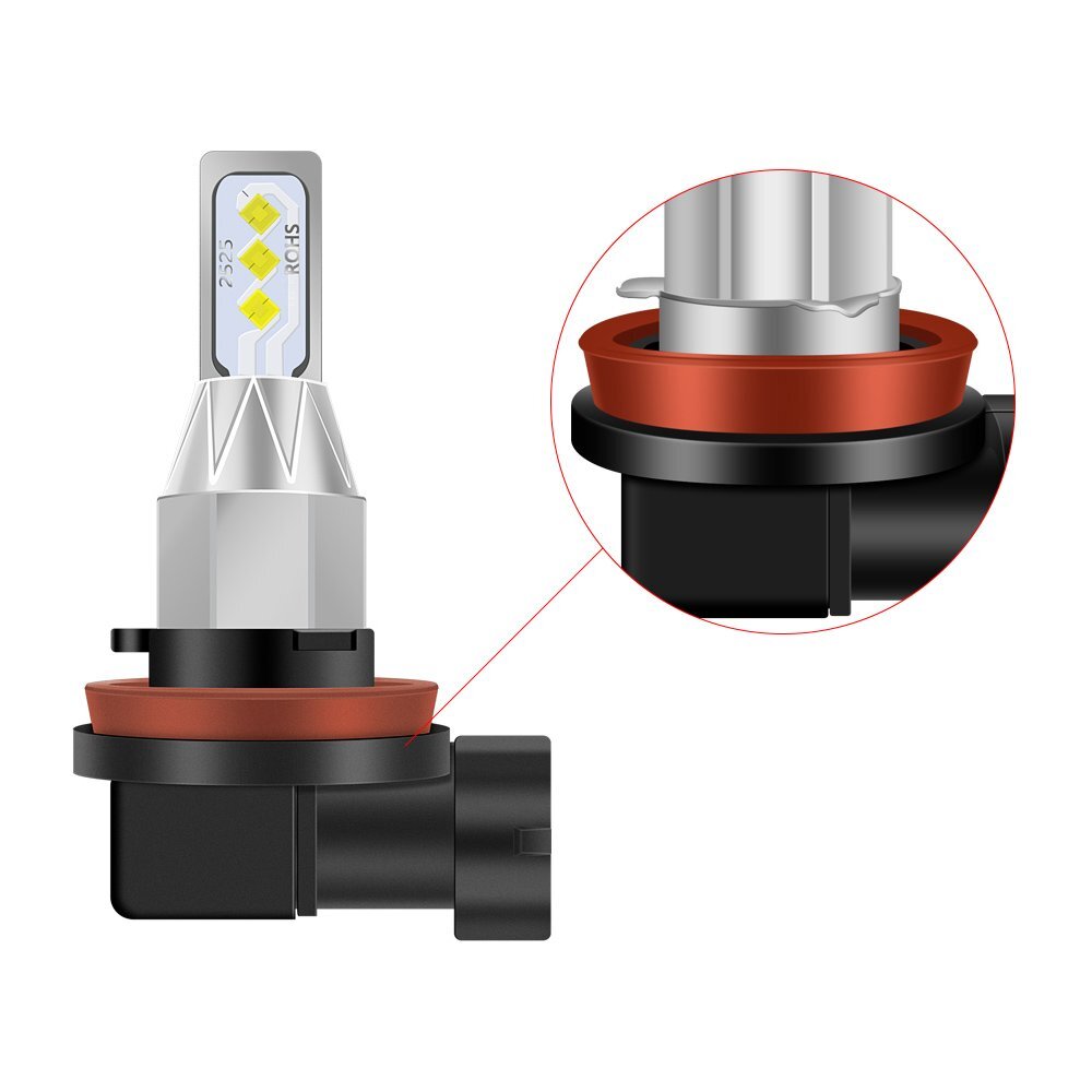 2x H16 H11 H9 H8 6000K White Bright Headlight Bulbs LED Kit Low Beam ...