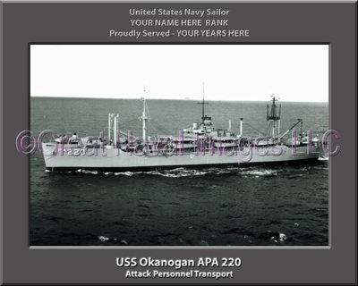 USS Okanogan APA 220 Personalized Canvas Ship Photo Print Navy Veteran ...