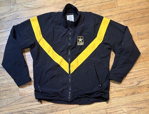US ARMY WINTER PT JACKET BLACK GOLD/YELLOW TRIM PTs TOP WINDBREAKER ...