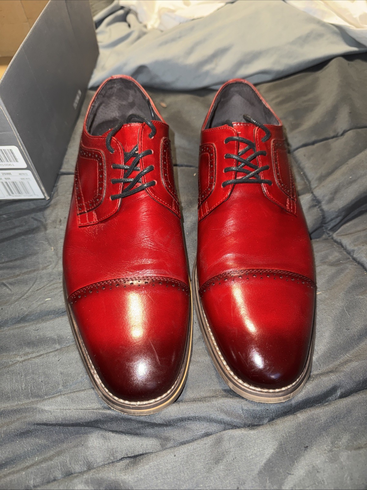 Shoes Stacy Adams Dickinson Cap Toe Oxford Cognac Leather 25066-221 ...
