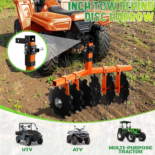 28" Cut Width Disc Plow Harrow With 2" Receiver Hitch Mount for ATVs ...