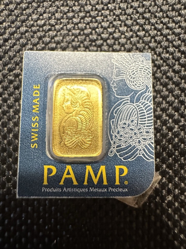 PAMP Suisse 1g Gold Bar .9999 Fine Lady Fortuna in Assay Veriscan Card ...
