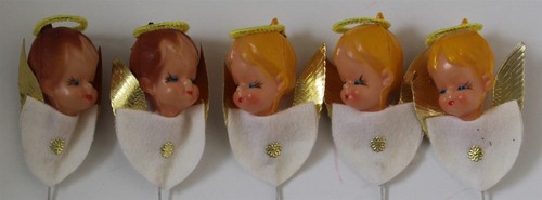 Vintage Christmas Angel Picks Set of 5 Blonde & Brunette | eBay