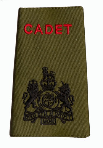 ACF / CCF WO1 Sergeant Major RSM RANK SLIDE - ARMY Black on Olive CADET ...