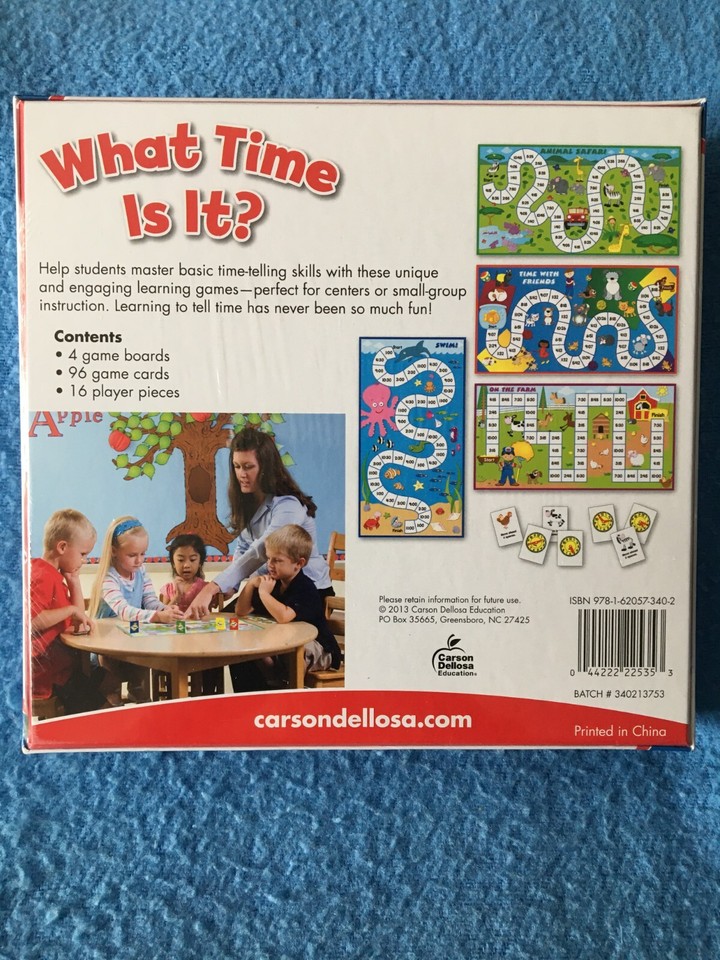 WHAT TIME IS IT? Judy Clock Board Game Carson Dellosa 2013 NEW Sealed ...