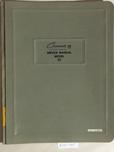 Conn Organ Service Manual Connsonata Model 2C Schematics | eBay
