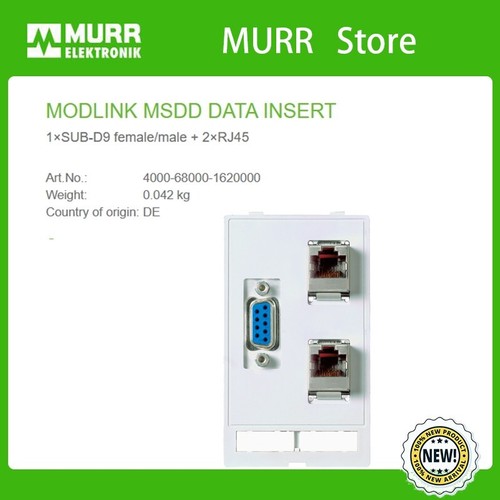 4000-68000-1620000 MURR MODLINK MSDD DATA INSERT 1×SUB-D9 + 2×RJ45 100% ...