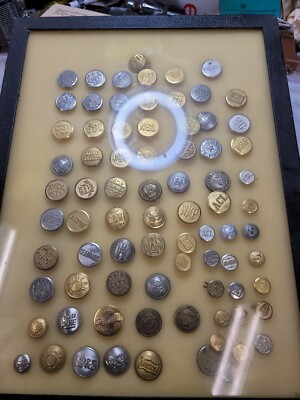 VINTAGE RAILROAD BUTTON COLLECTION 80 BUTTON COLLECTION IN TOTAL. RARE ...