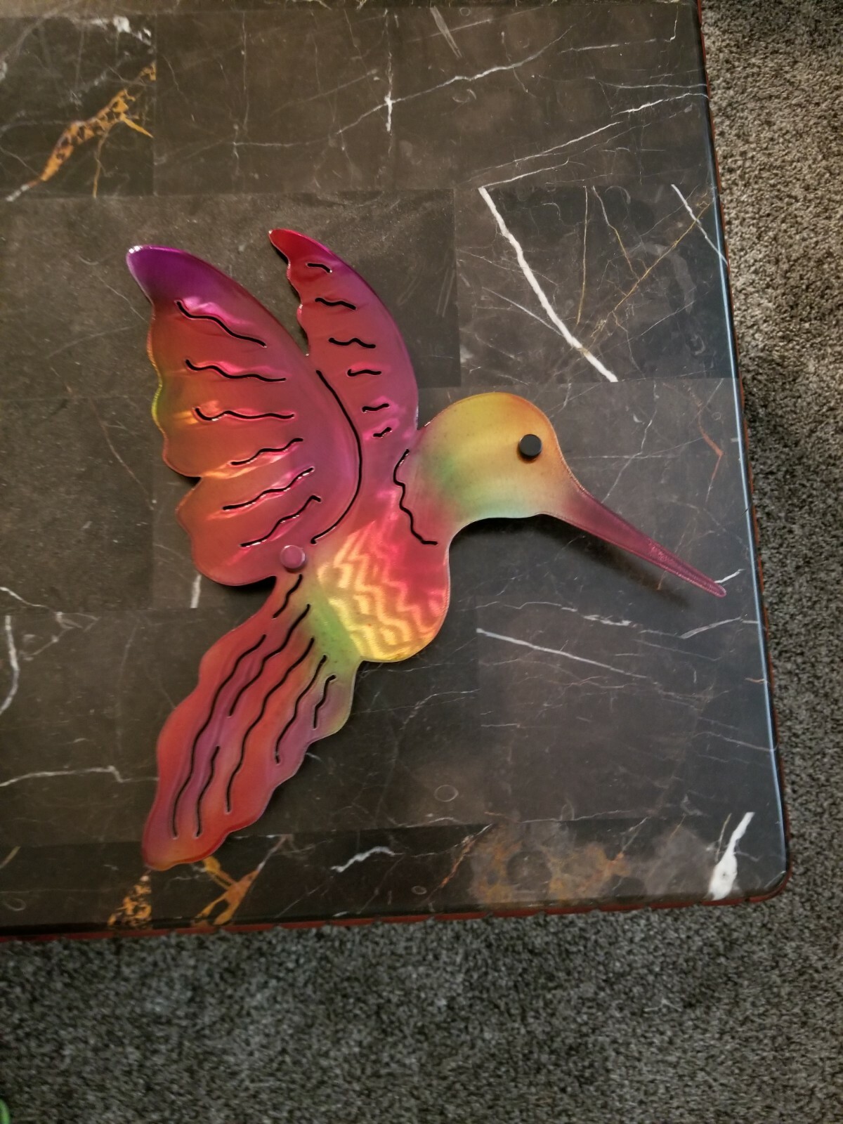 Hummingbird Decor set 2 Metal Wall Hang Art Home Patio Fence Outdoor ...