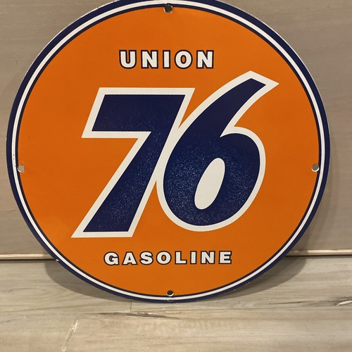 VINTAGE UNION 76 GASOLINE PORCELAIN SIGN GAS STATION PUMP PLATE MOTOR ...