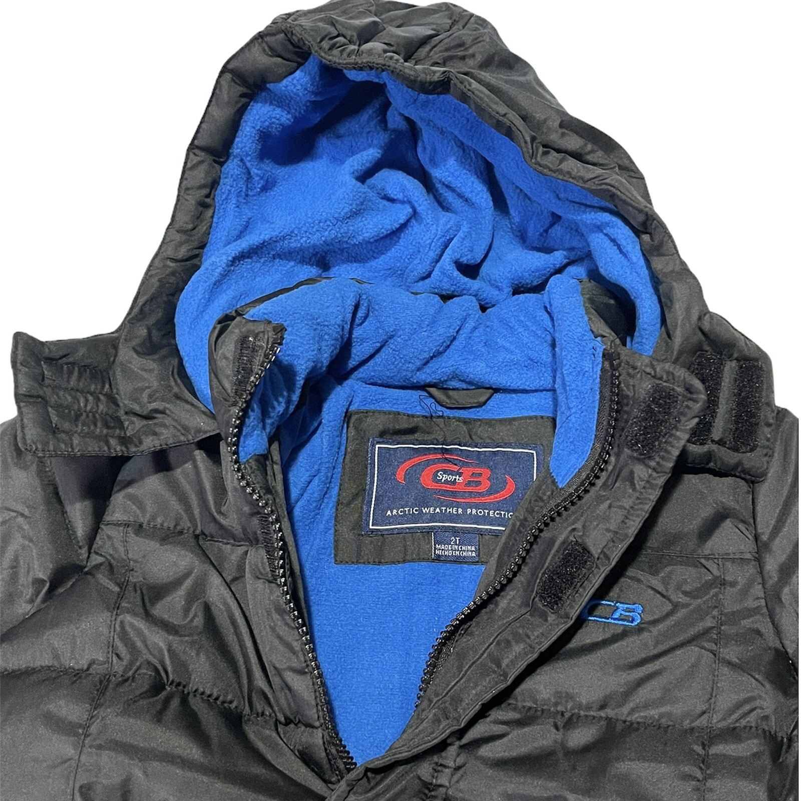 CB Sports Puffer Winter Jacket Black Blue Little Boys Coat Size 2T NWT ...