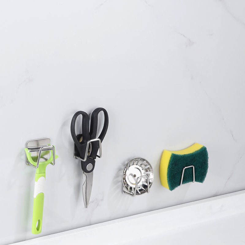 Adhesive Strong Wall Hanger Hook Sink Sponge Holder Drain Drying Rack ...