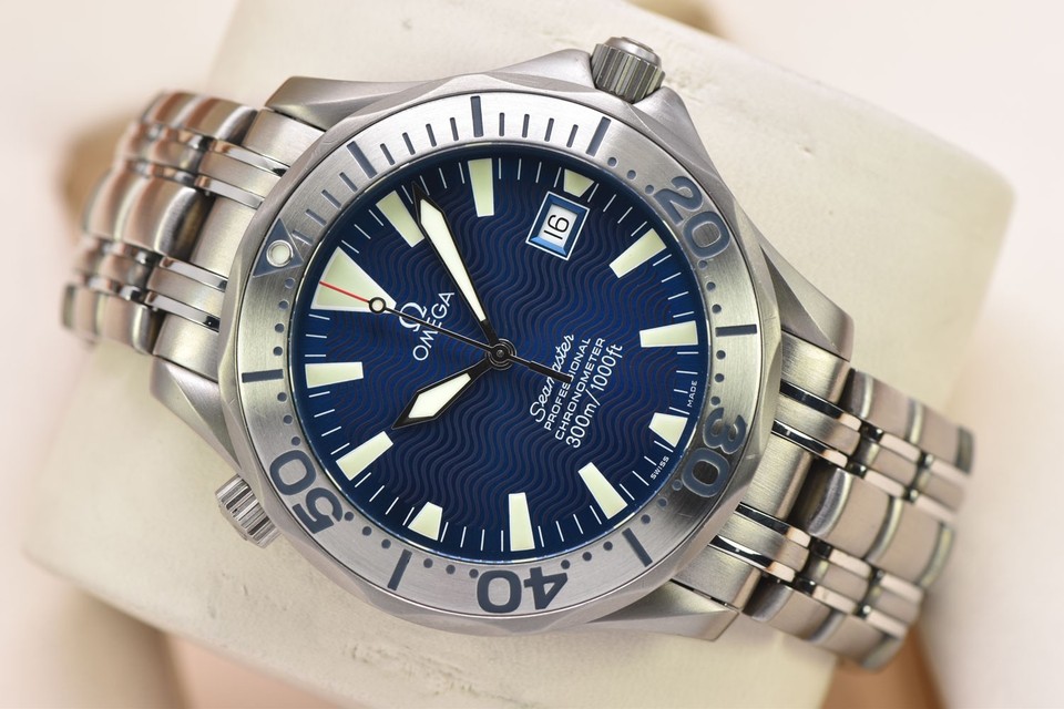 Mens Omega Seamaster Professional 41mm Automatic Titanium Electric Blue ...