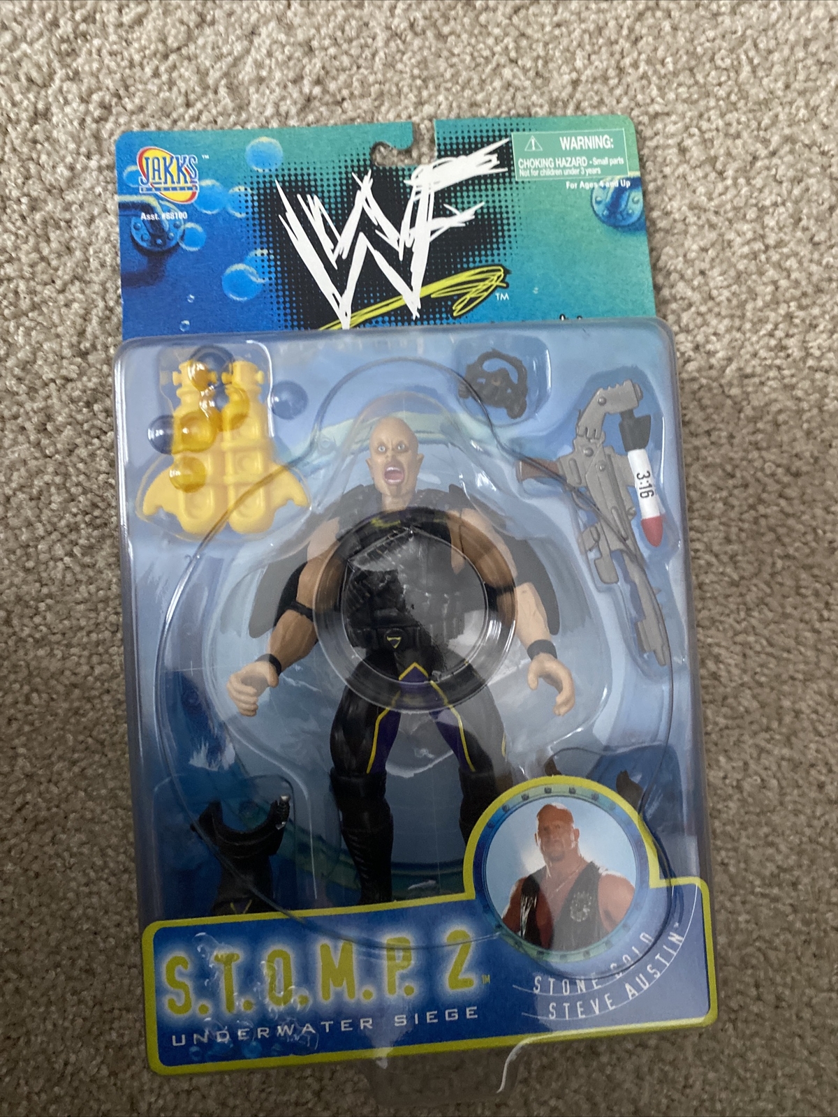Stone Cold Steve Austin 1998 WWF STOMP 2 Underwater Siege Jakks Pacific ...