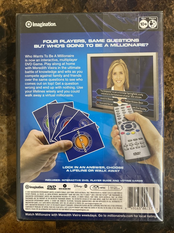Who Wants To Be a Millionaire - Interactive DVD Game (DVD, 2007) New In ...