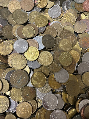 1 LB VINTAGE TOKENS ONE POUND - WORTH LOOKING AT! - EXONUMIA COLLECTION ...