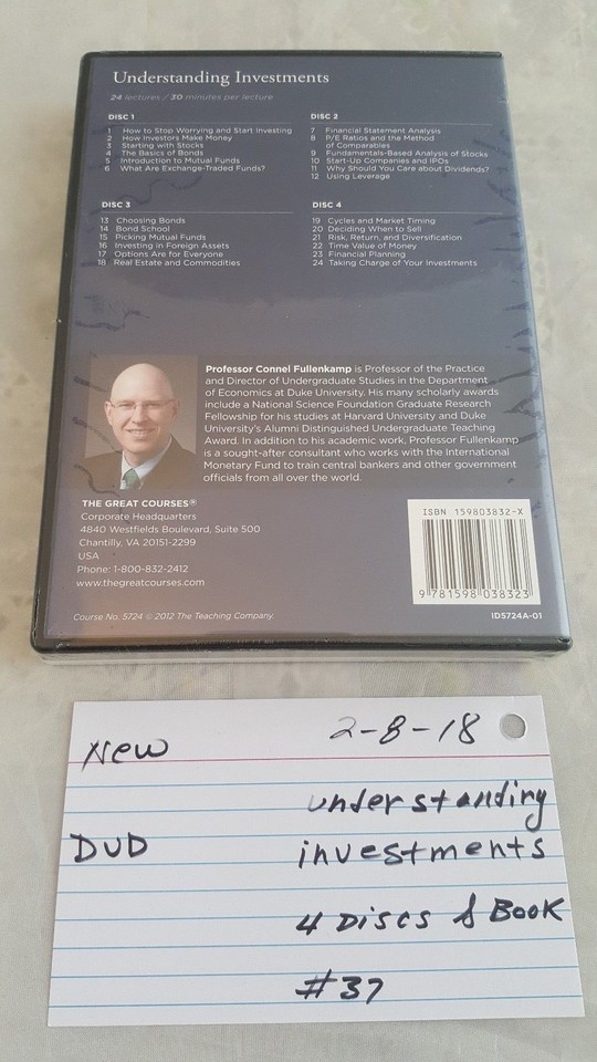 Understanding Investments / 4 DVD Discs & Book Business Economics NEW ...