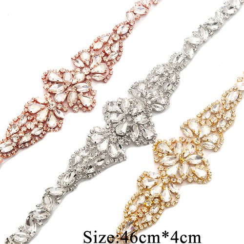 Strass Floral Mariage Écharpe Robe Costume Applique Perlé Strass Robe ...