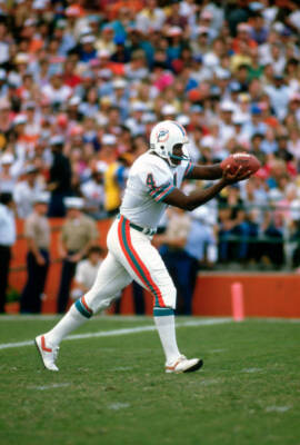 Reggie Roby Miami Dolphins punts the ball in an NFL foot- Football 1988 ...