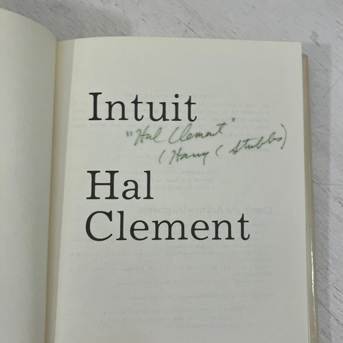 Intuit SIGNED by Hal Clement as Harry C Stubbs 1987 First Edition ...