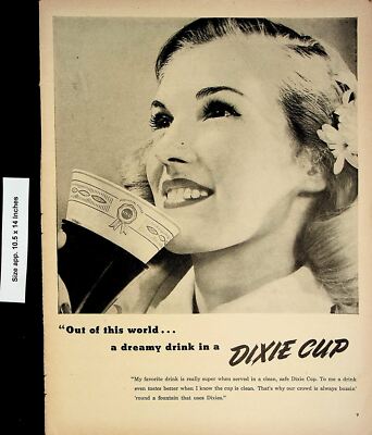 1947 Dixie Cup Woman Day Dream Drink Vintage Print Ad 4661 | eBay