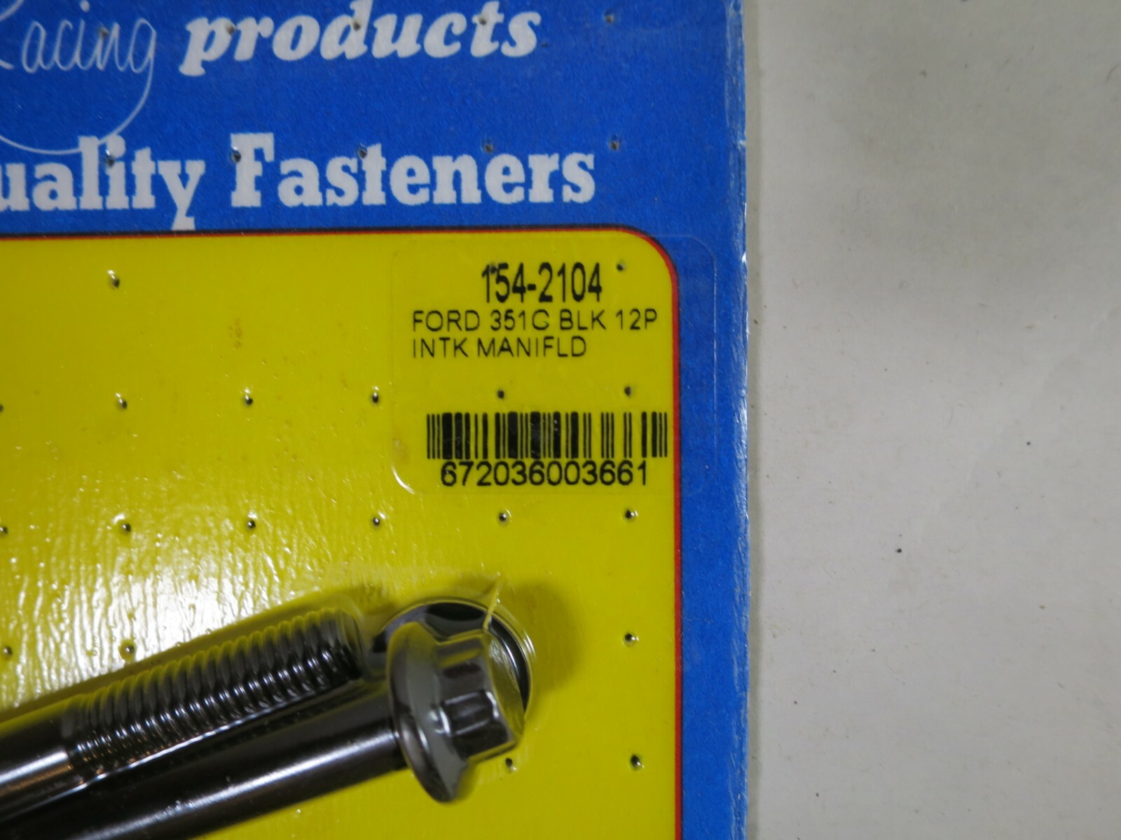 ARP 154-2104 Intake Manifold Bolt Kit Black Oxide 12-Point Ford 351C ...
