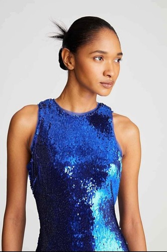 NWT Halston Hasia sequin gown In Klein Blue | eBay
