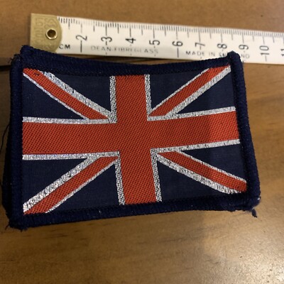 MOTORCYCLE PATCH Black Background Union Jack BADG. VINTAGE SEW ON ...