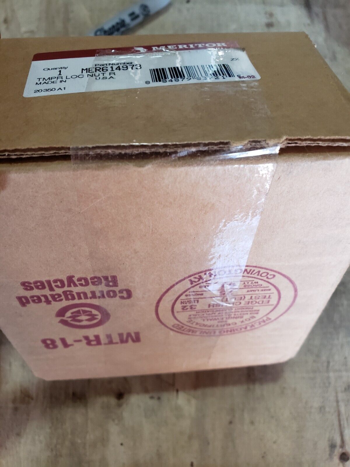 OEM Meritor MER614973 Rear Drive Temper Loc Spindle Nut, 3-14" x 12/ ...