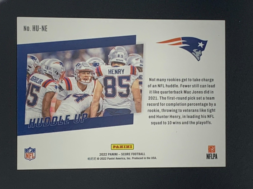 2022 NFL SCORE Panini football HUDDLE UP New England Patriots HU-NE | eBay