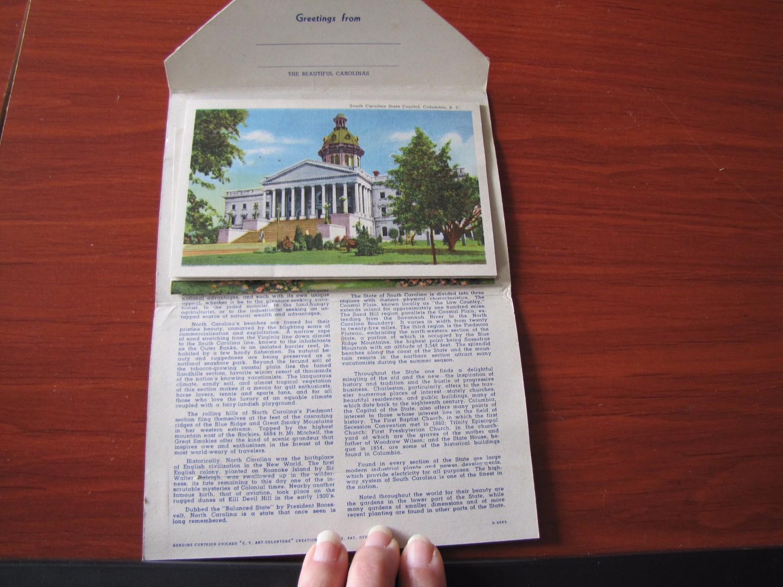 1942 Fold-out Postcards- Souvenir of the Beautiful Carolinas - bright ...